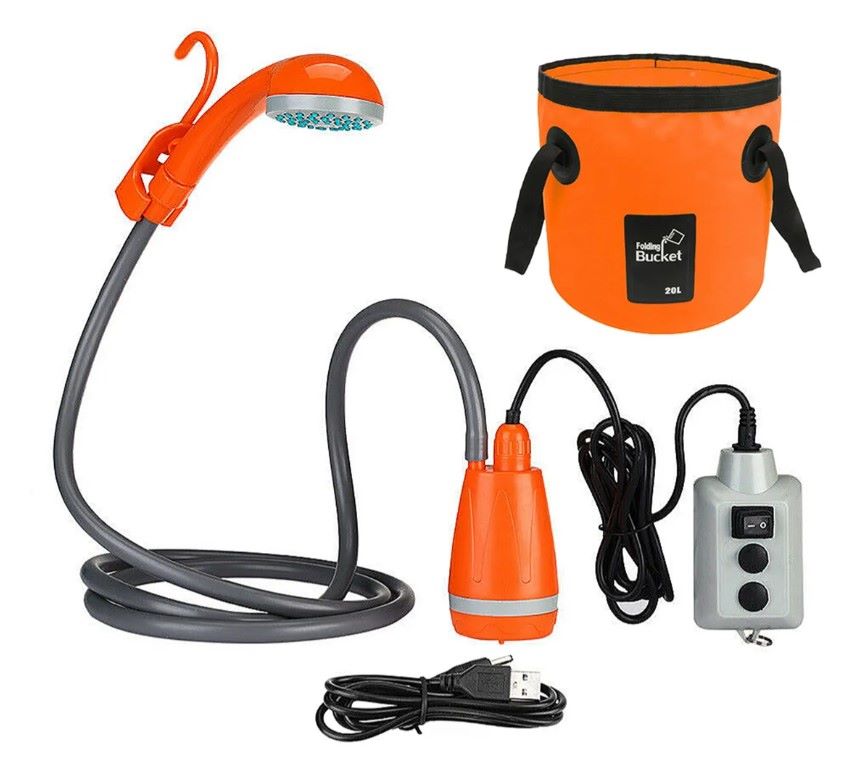 Ducha Portátil Eléctrica Con Bomba De Agua Y Cubo Plegable – Zhopi.co